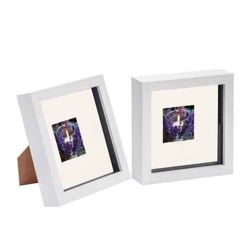 2x 6 x 6 3D Box Frame Photo Picture Deep Display Shadow 2 x 2 Mount ...