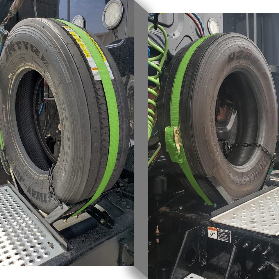 Adjustable Semi Truck Tire Rack Spare Tire Carrier Tire Mount Holder w ...