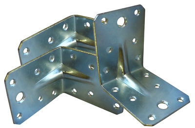50 x Winkel 7 x 7cm mit Steg verzinkt, Winkelverbinder, Metall-Winkel ...