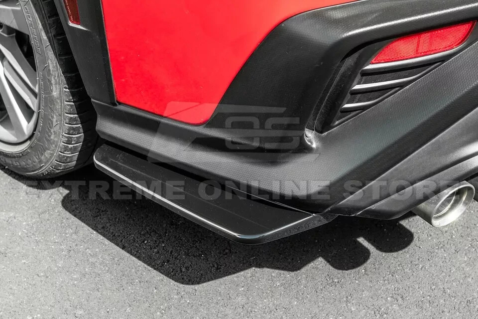 Pair Glossy BLACK Apron Lips For 22-Up Subaru WRX CS Style Rear Bumper ...