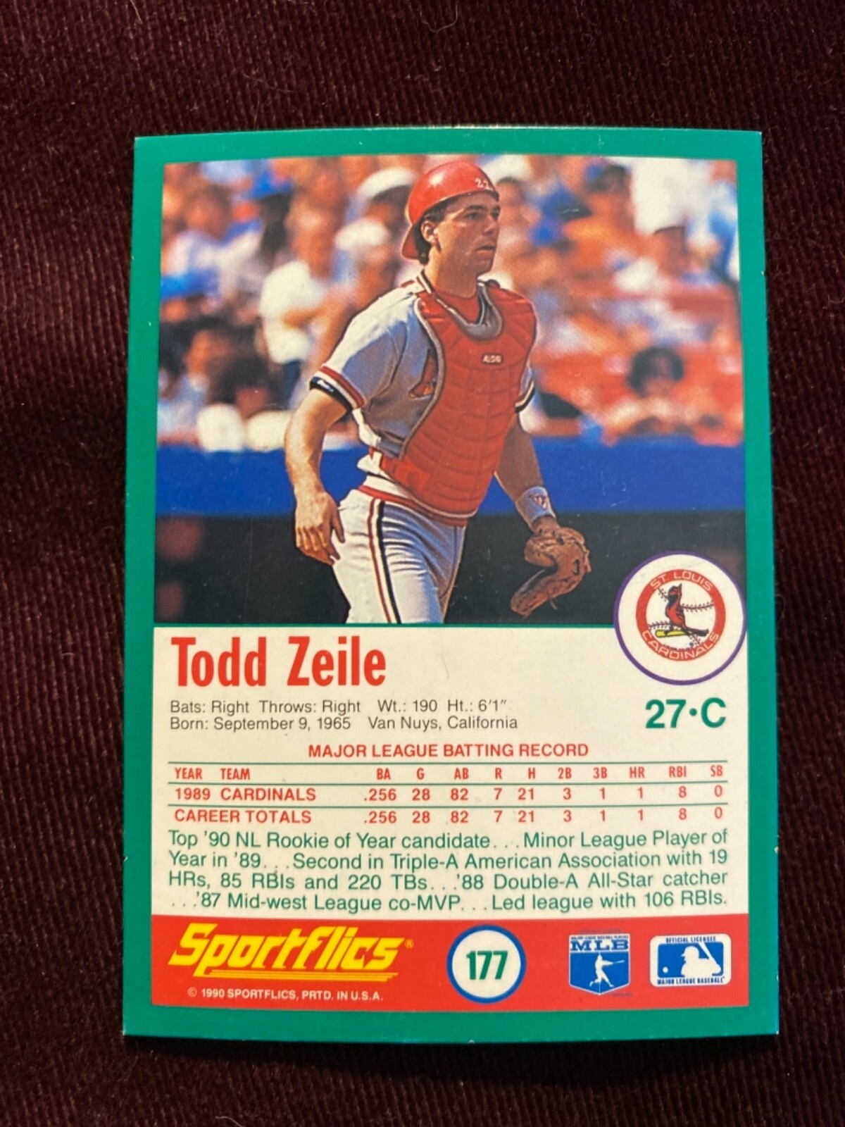 1990 Sportflics #177 Cardinals Todd Zeile Baseball Card | eBay