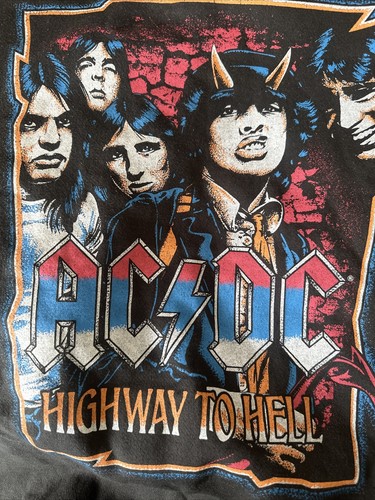 AC/DC Sweater Womens Medium Black Highway To Hell Crew Neck Pullover ...