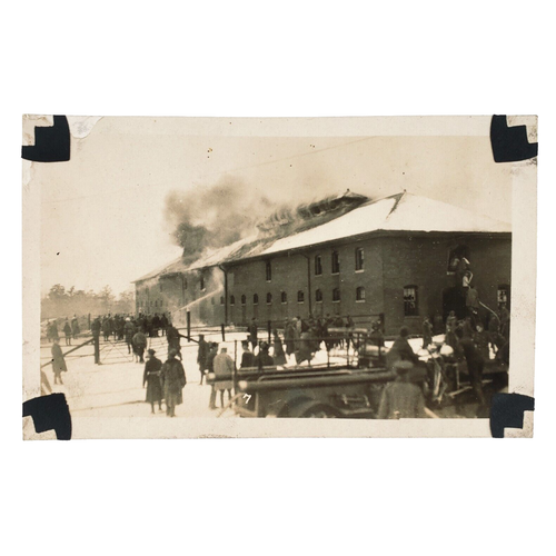 Calvary Stable on Fire RPPC Postcard 1923 Fort Ethan Allen Vermont ...