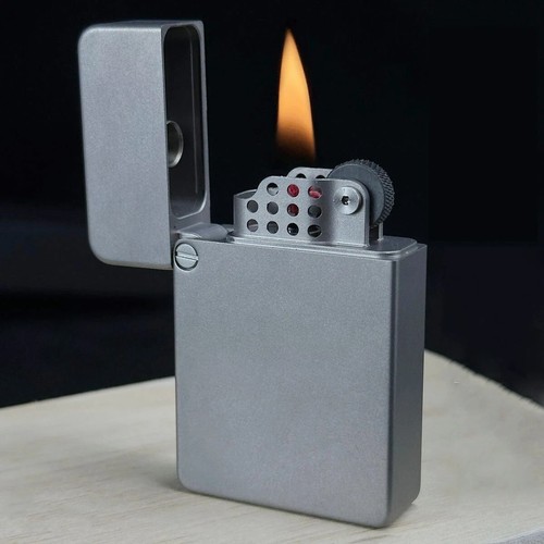Titanium Kerosene Lighter Minimalist Frosted Absorption Wheel Fuel Oil ...