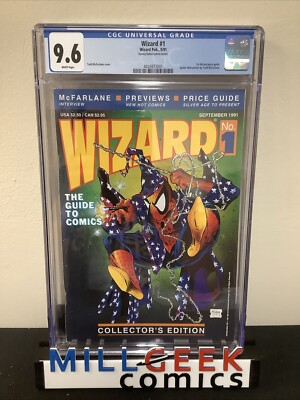Wizard #1 (1991) CGC Graded 9.6, White Pages, Wizard Price Guide, Todd ...