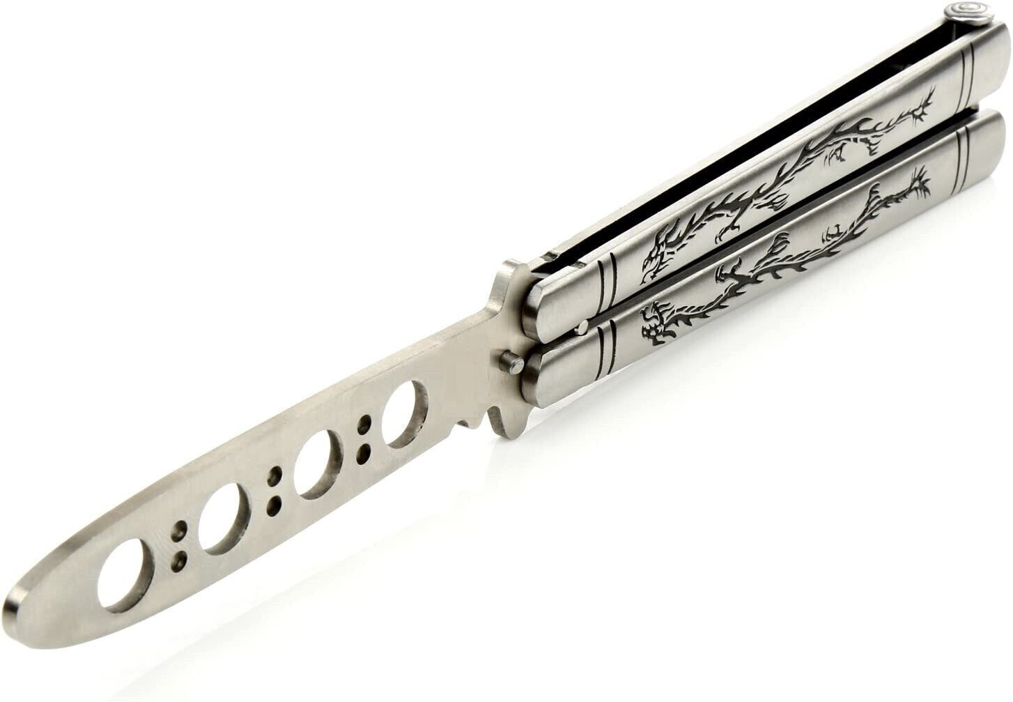 Metal Butterfly Balisong Toy Knife Steel Trainer Training Dull Tool ...