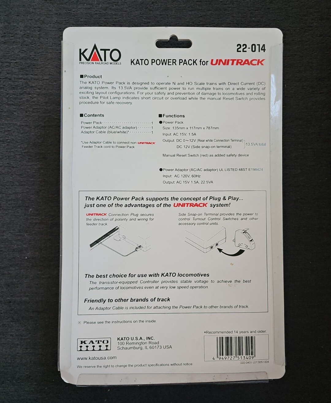 KATO Unitrack 22014 Power Pack HO or N Scale for sale online | eBay