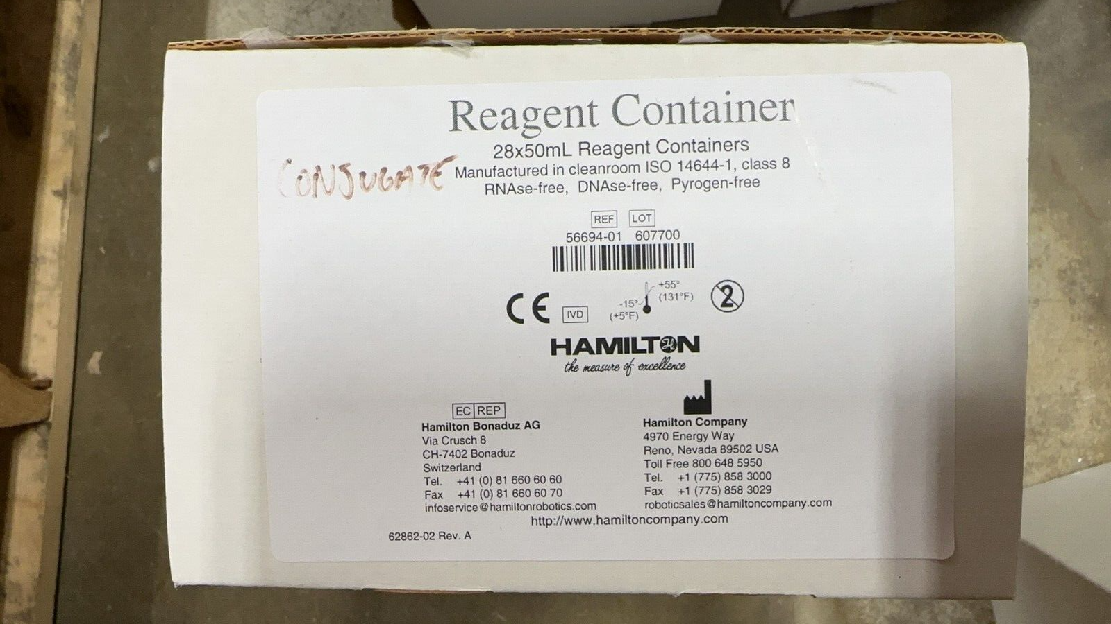 Reagent Container Hamilton 28x50ml 56694-01 25 Pcs for sale online | eBay
