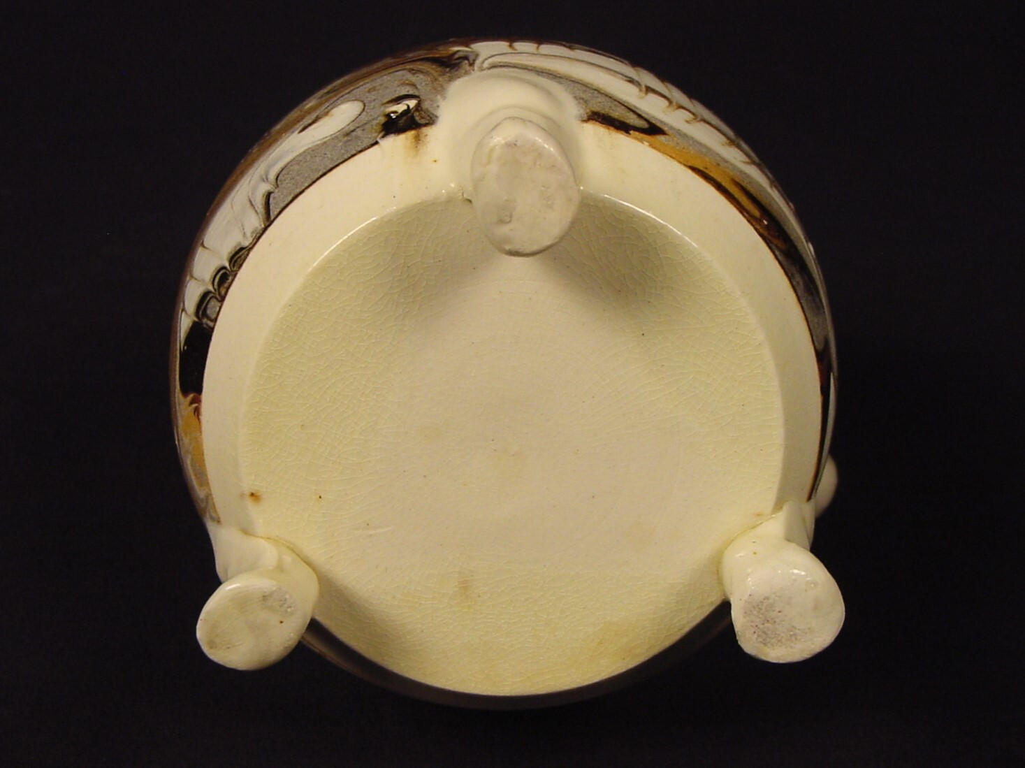 EXTREMELY RARE 1775 MOCHA WARE MARBLED & COMBED POT CREAMWARE MOCHAWARE ...