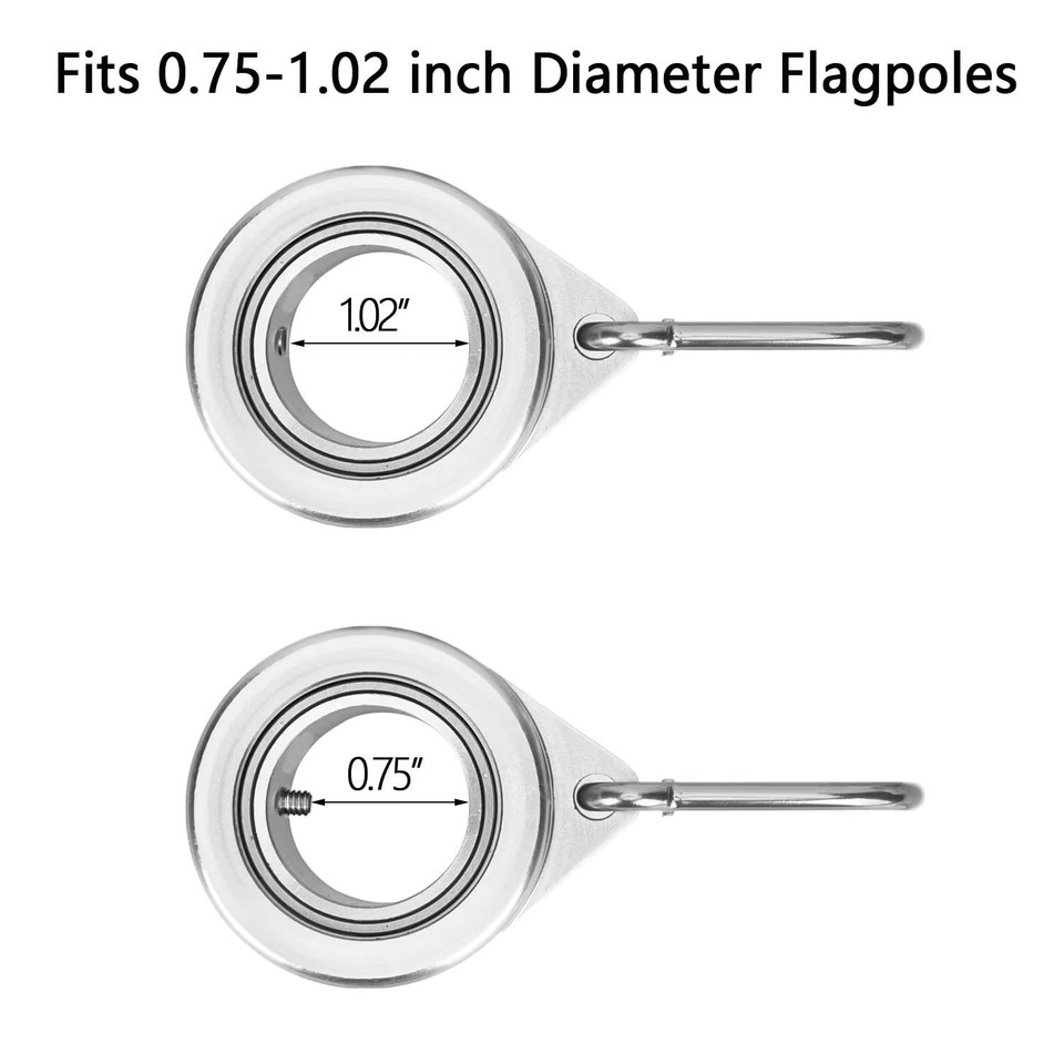 Aluminum Flag Pole Rings, Tangle Free Flagpole Rings with Bearing ...
