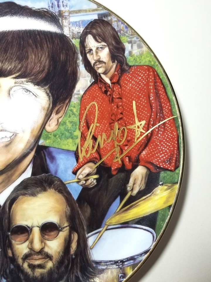 Ringo Starr + Michael Taylor SIGNED Ltd. Ed. 10" Gartlan Plate JSA LOA ...