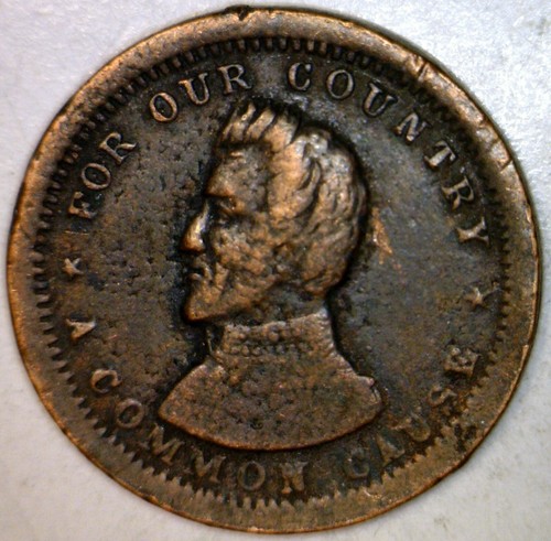 1863 / 1864 Civil War Token / Cent Coin " COMMON CAUSE FOR OUR COUNTRY ...
