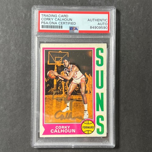 1973-74 Topps Basketball Card #107 Corky Calhoun Signed AUTO PSA ...