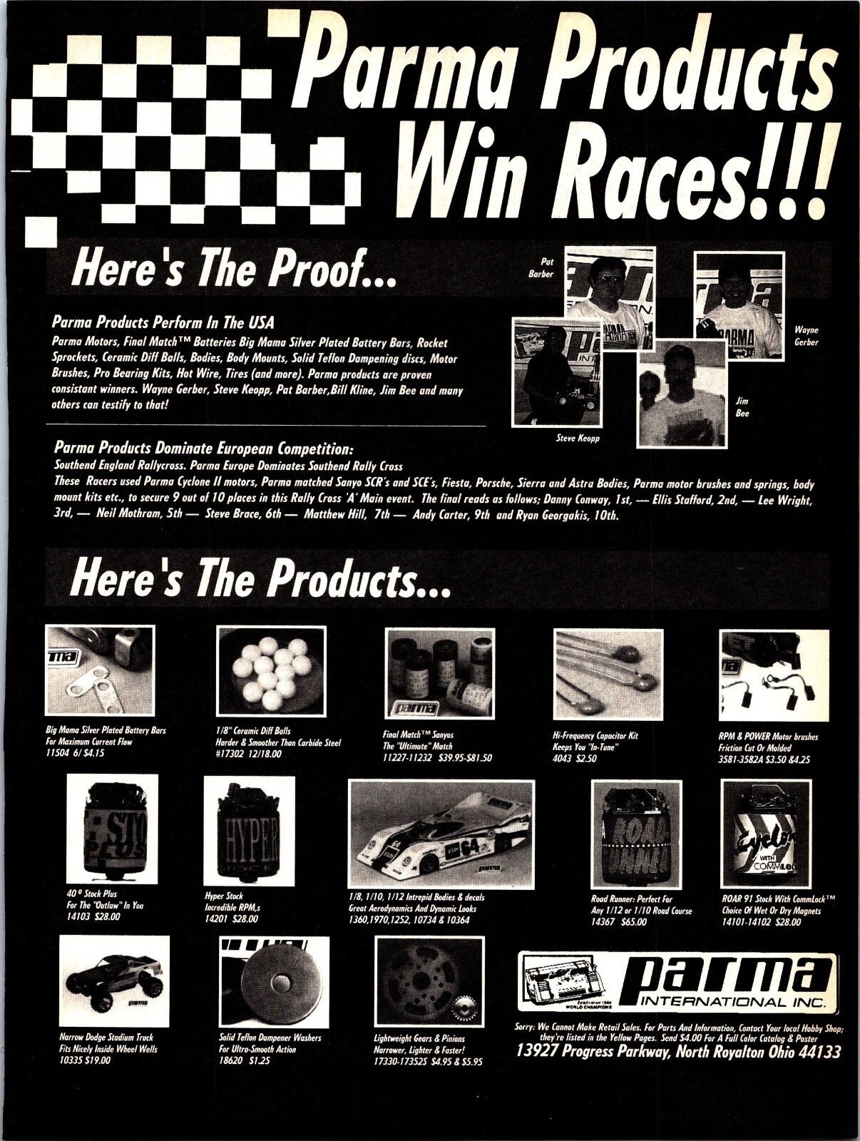 Parma RC Accessories Print Ad 1988 Ephemera Wall Decor Motors | eBay