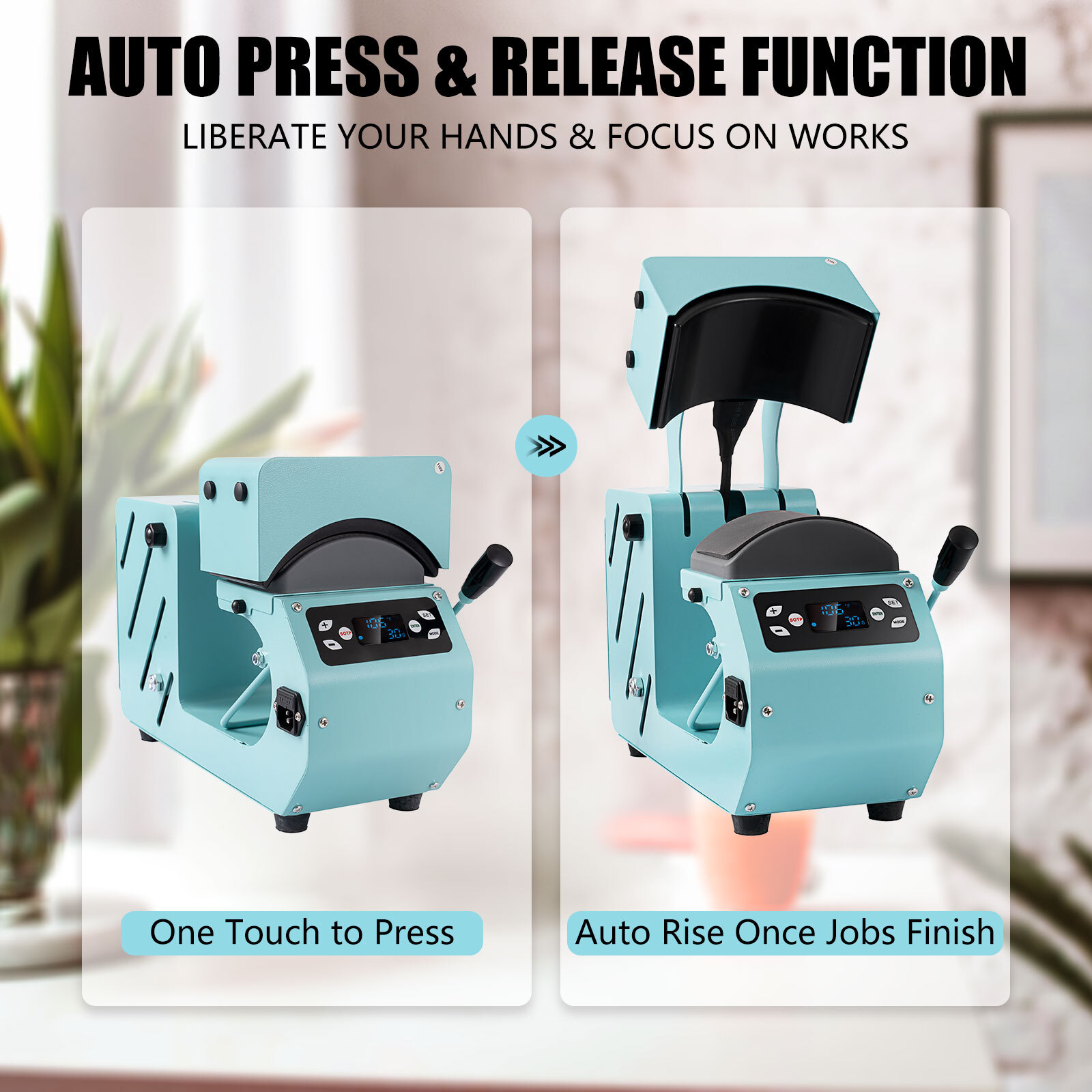 Hat Heat Press Machine for Caps with 2pcs Interchangeable Platens ...