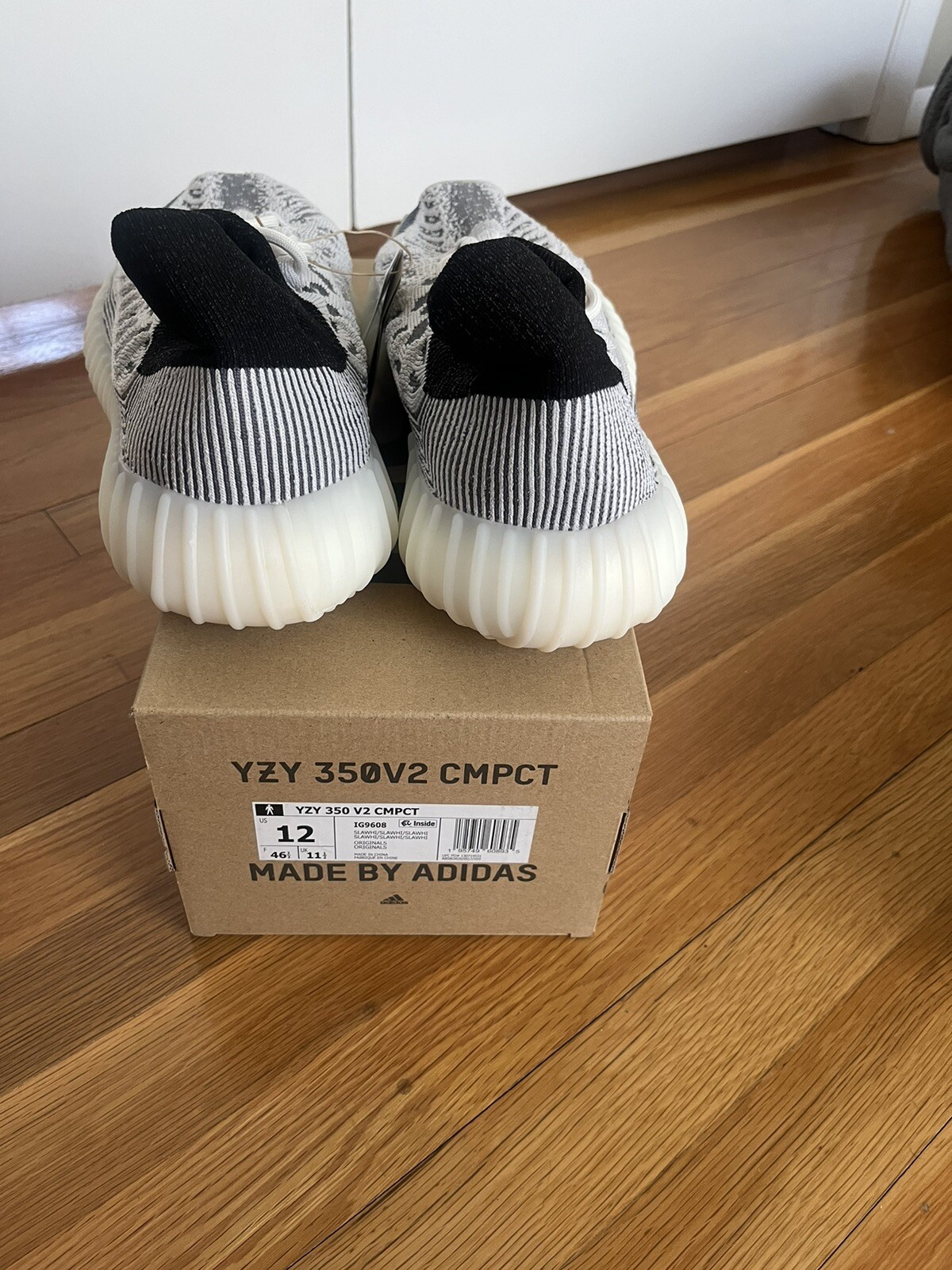 Yeezy 350 V2 Compact Slate White Size 12 Brand New Dead Stock