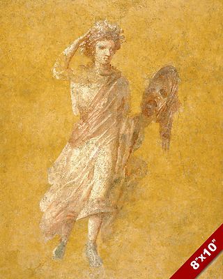ANCIENT ROMAN THEATER ACTOR & MASK ROME PAINTING HISTORY FRESCO ART ...