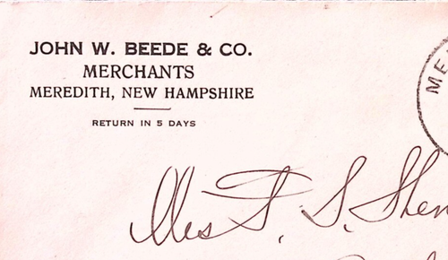 1917 John W Beede & Co Merchants Meredith NH Advertising Cover | eBay