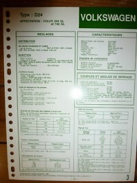 D24 - Fiche Technique VW VOLVO | eBay
