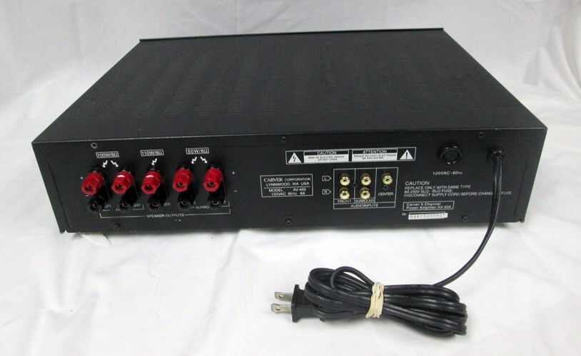 CARVER AV-405 5 Channel Power Amp Amplifier Rare Vintage Pro Audio ...