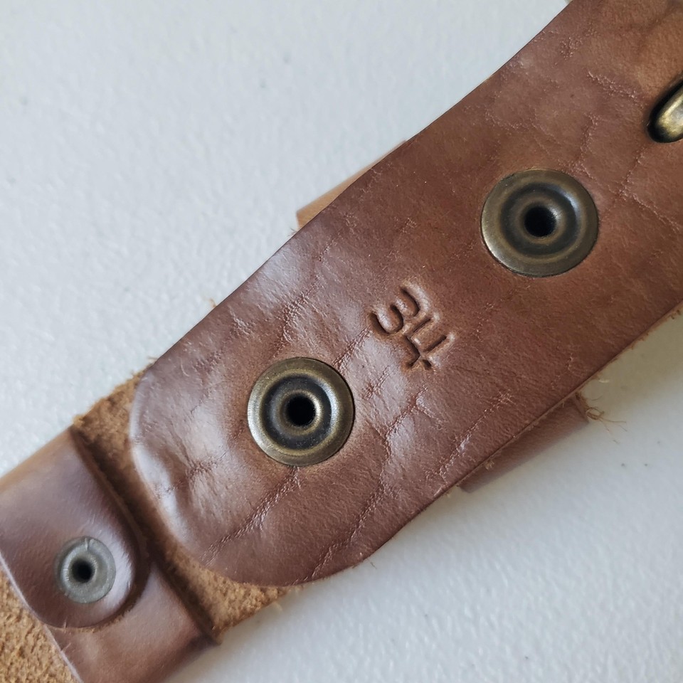 Whiskey Leatherworks Belt Mens 34 Brown Leather Trout Skin Fish Print ...