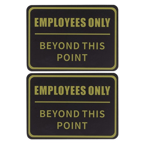 Employees Only Sign, 2 Pack 7x5 Inch Office Door Signs Black/Gold ...