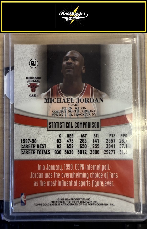 1998-99 Topps #GL1 Michael Jordan Topps Gold Label | eBay