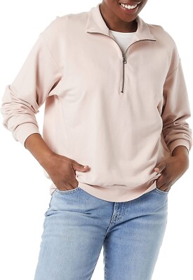 Daily Ritual Oversized Terry Cotton Modal Quarter Zip Sweatshirt Womens ...