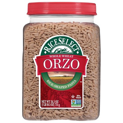 RiceSelect Whole Wheat Orzo Rice-Shaped Pasta Non-GMO Vegan 1.66 Pound ...