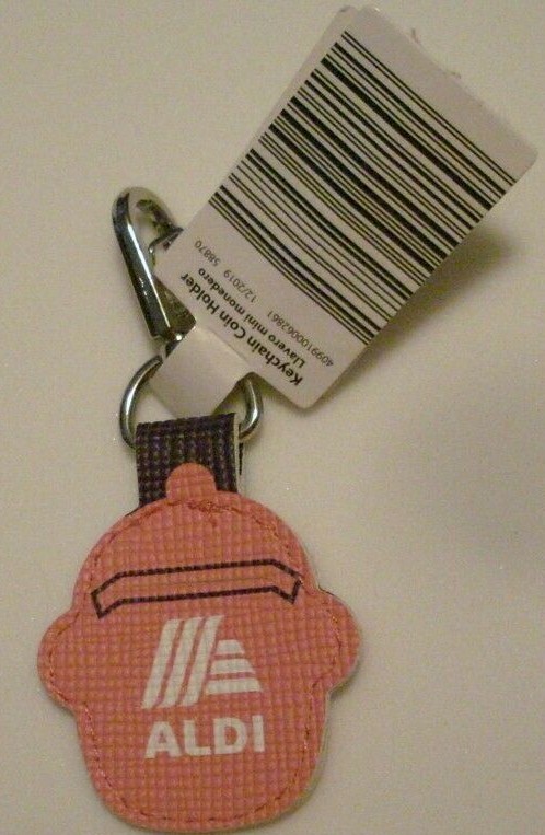 ALDI Quarter Slot Cupcake Shaped Key Fob Chain Ring Tag Holder NEW | eBay