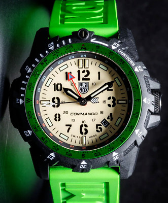Luminox Commando GMT Raider Military Sapphire Beige Green Band Watch XL ...