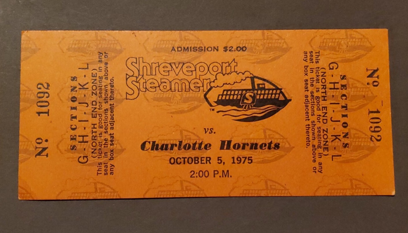 Vintage Shreveport Steamer vs S. Charlotte Hornets WFL Football Ticket ...