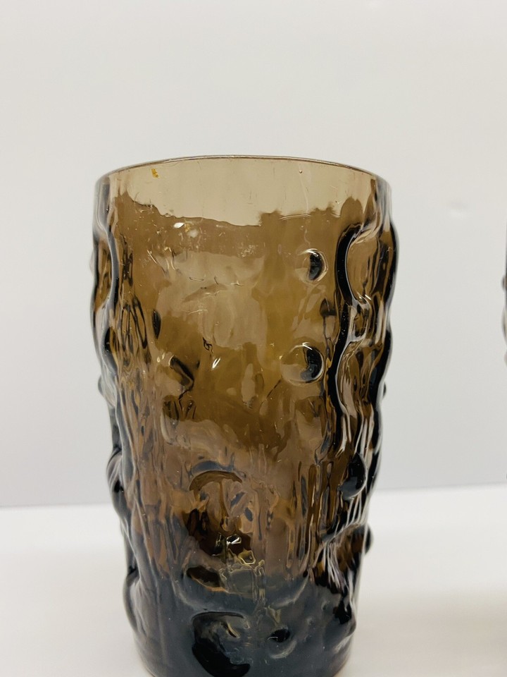 Vintage Set Of 4 Bryce Glass El Rancho Brown Dimple Textured 5 Oz Juice ...
