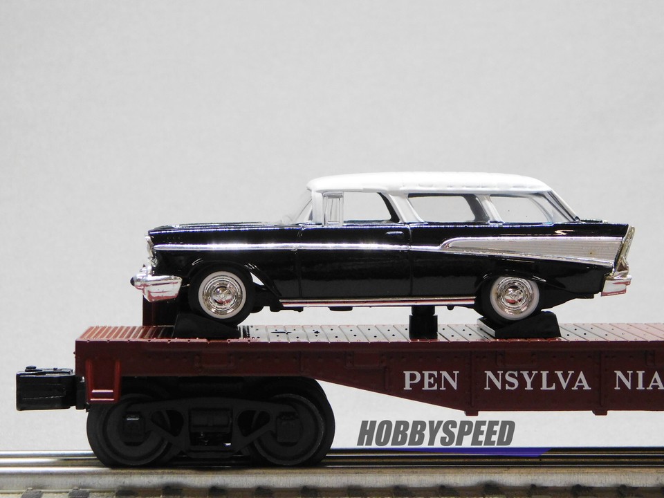 MTH RAILKING PENNSYLVANIA RAILROAD FLAT CAR W/ CHEVY NOMAD train 30 ...