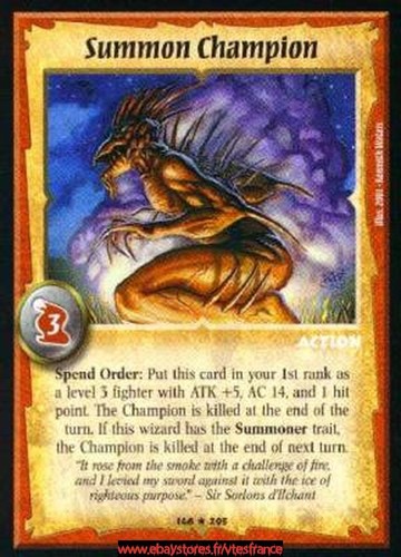 Summon Champion - RARE [Base Set] ENG Warlord : SOTS CCG | eBay