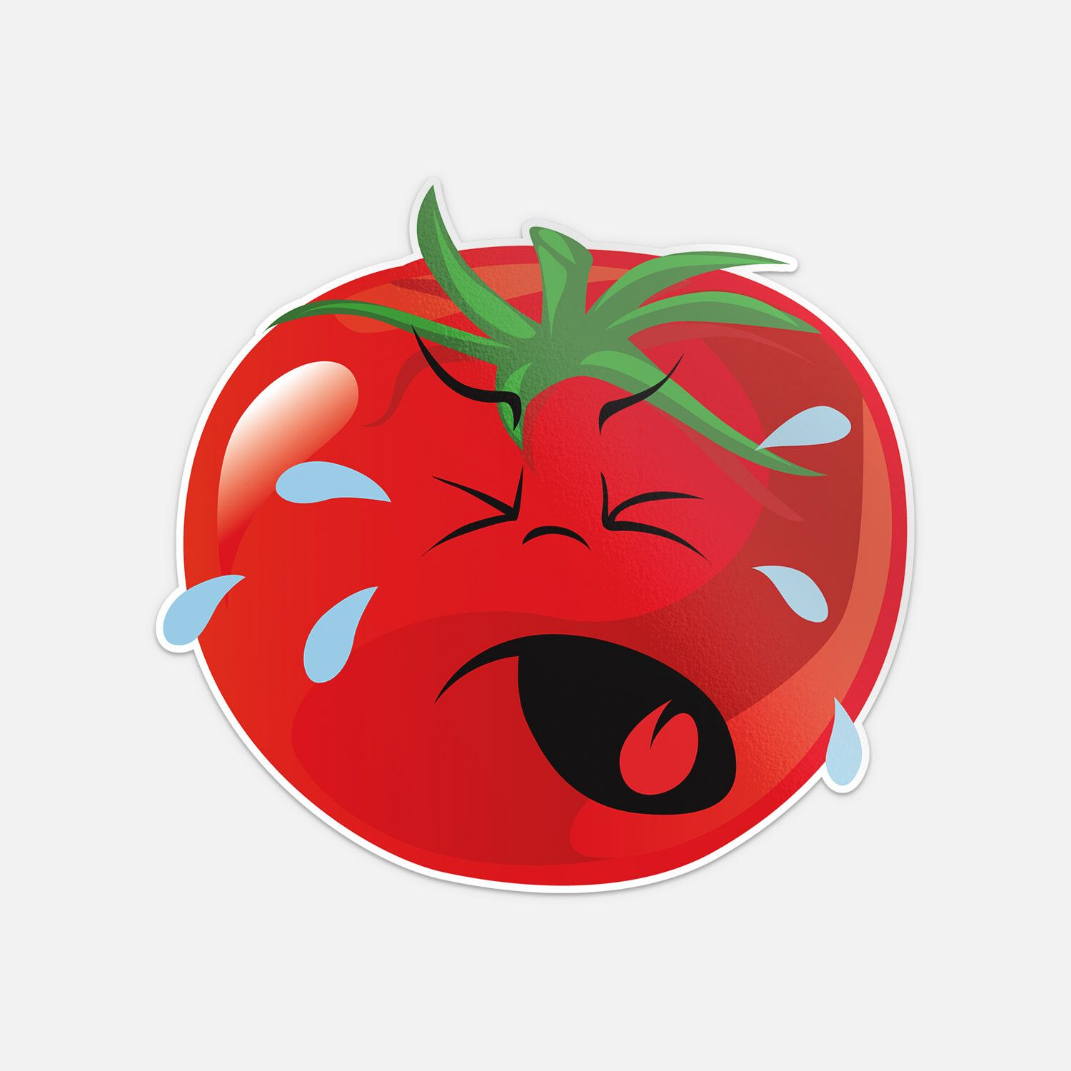Funny Cartoon Tomato Smiley Cry Exspression Vinyl Sticker Decal | eBay