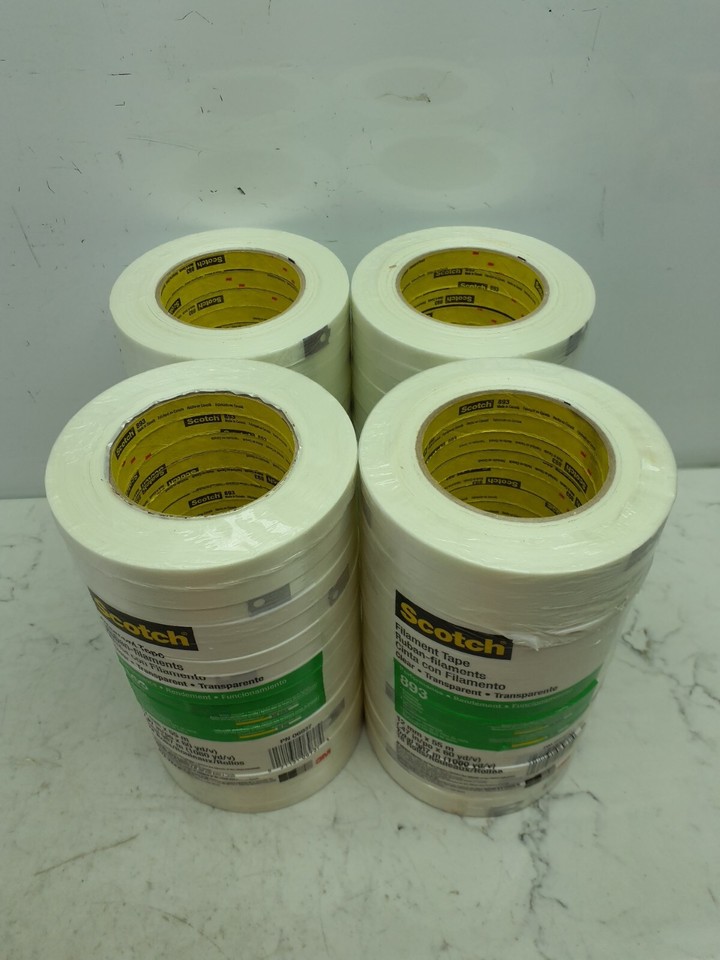 72 Pack 3M 893 Strapping Tape .47" x 60 yard 12mm x 55M | eBay