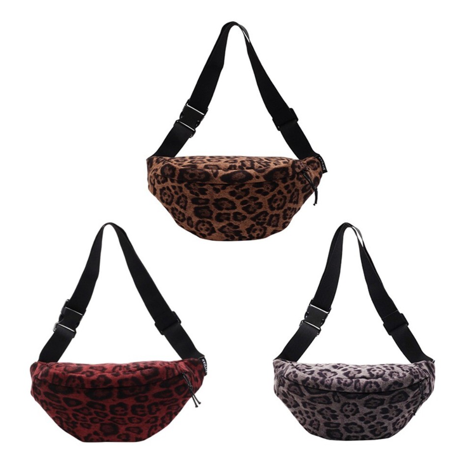 Leopard Print Waist Pack Crossbody Leopard Fanny Pack Outdoor Money ...