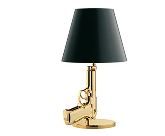 Accent Table Lamp Metal LED Light Modern Home Decor Gun Rifle Floor ...