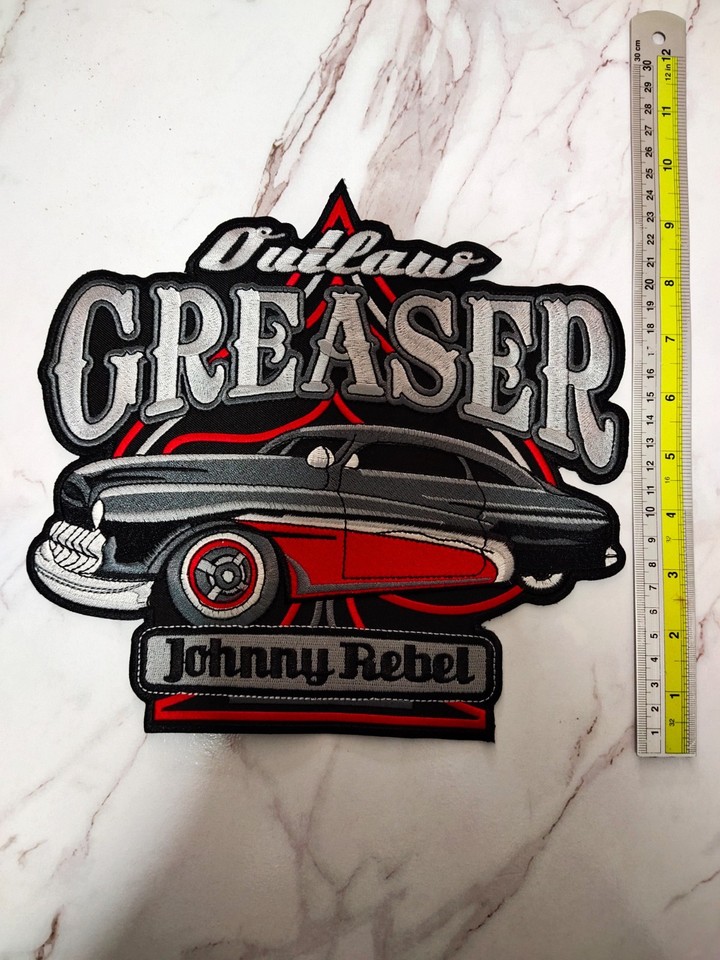 Large Johnny Rebel Outlaw Greaser Vintage American Classic Car Racing Iron Patch | eBay