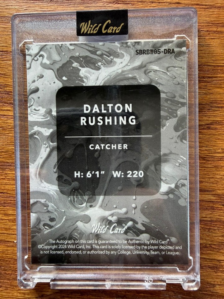 2024 Wild Card Splat Dalton Rushing Auto 1/1 MLB Baseball Los Angeles ...