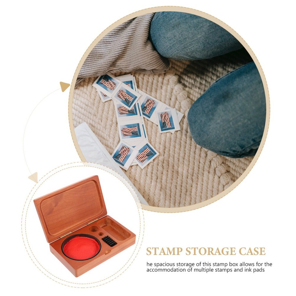 Wood Inkpad Packing Box Stamp Inkpad Storage Case Portable Calligraphy ...