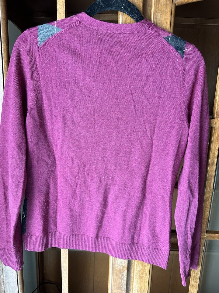 Brooks Brothers Argyle 100% Merino Wool Cardigan Sweater Women's size ...