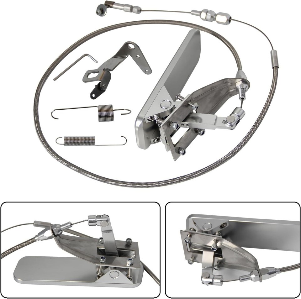 Universal Street Hot Rod Aluminum Gas Pedal + 24" SS Throttle Cable ...
