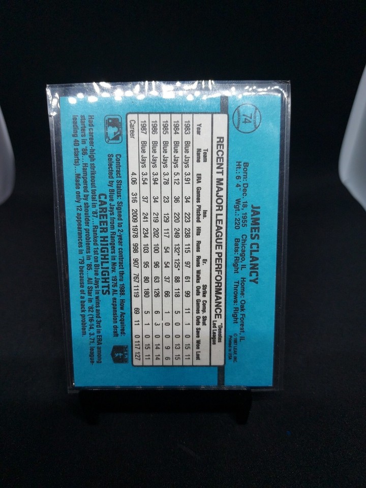 1988 Donruss #74 Jim Clancy autograph | eBay