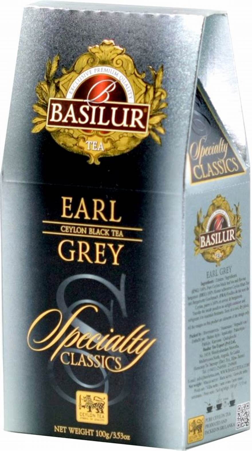 BASILUR-EARL Grey Ceylon Black Tea 100g Packet -Pure 100%- ART OF ...