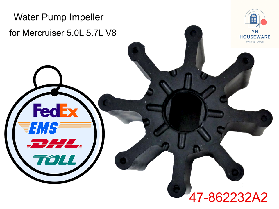 47-862232A2 Water Pump Impeller for Mercruiser 5.0L 5.7L V8 Engine ...