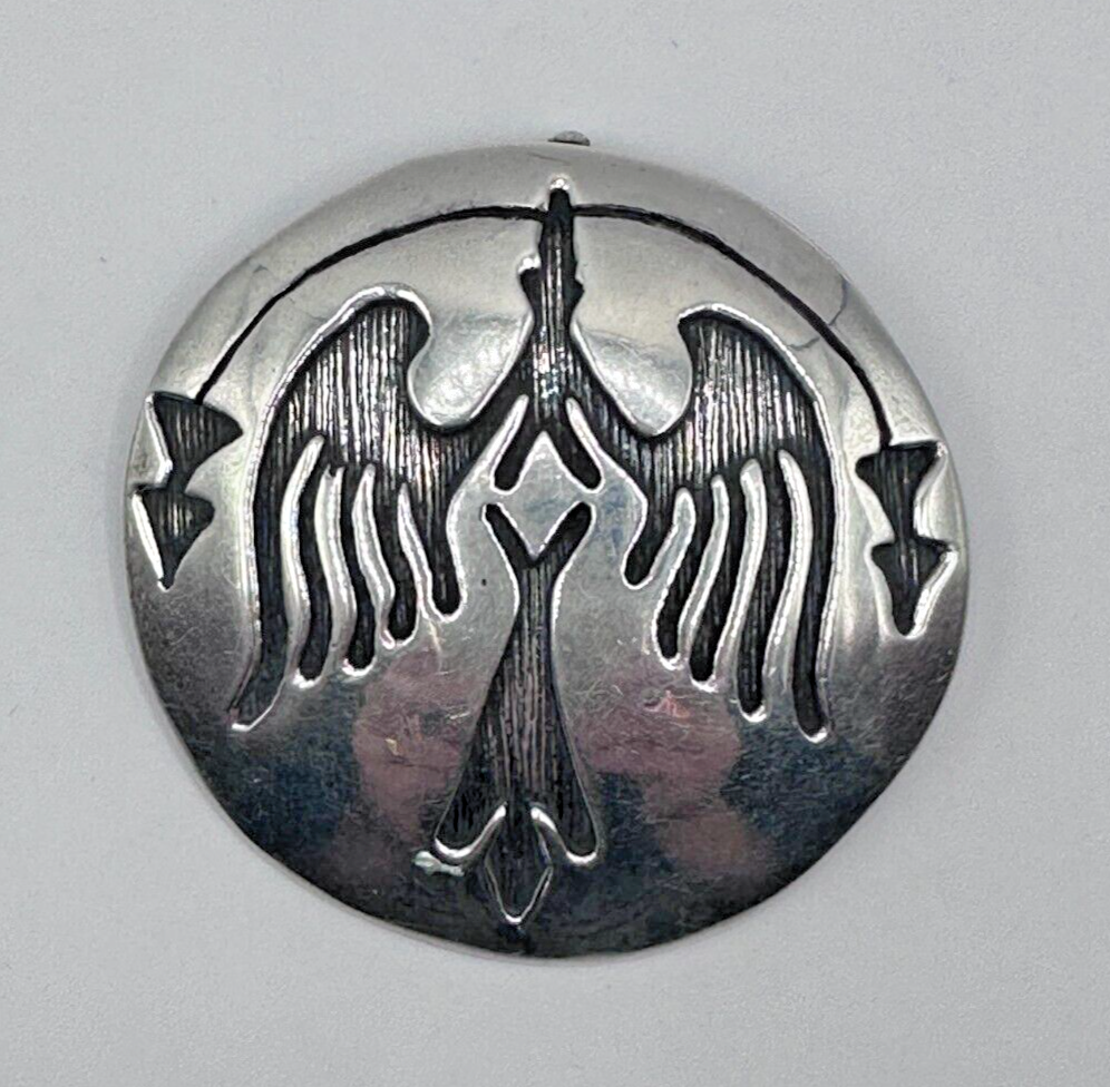 Vintage Hopi Overlay Sterling Silver Thunderbird Pin / Pendant [073 PIy ...