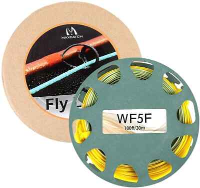 Maxcatch Gold Fly Line Weight Forward WF2F-9F 90-100FT With 2 Welded ...