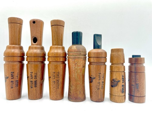 8 Vintage Wild Life Calls Deer Quail Duck Goose Squirrel Crow Predator ...